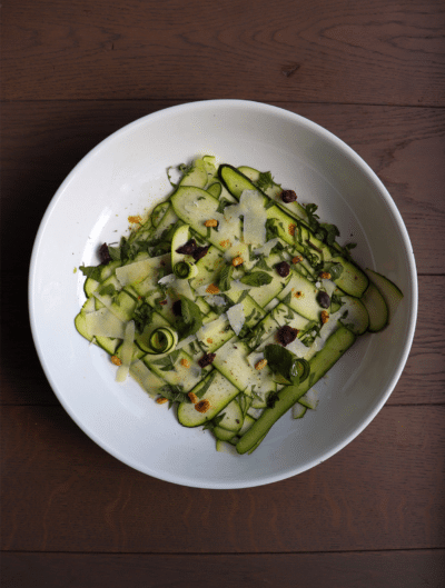 Courgette carpaccio with Ginger Papaya - La Plantation
